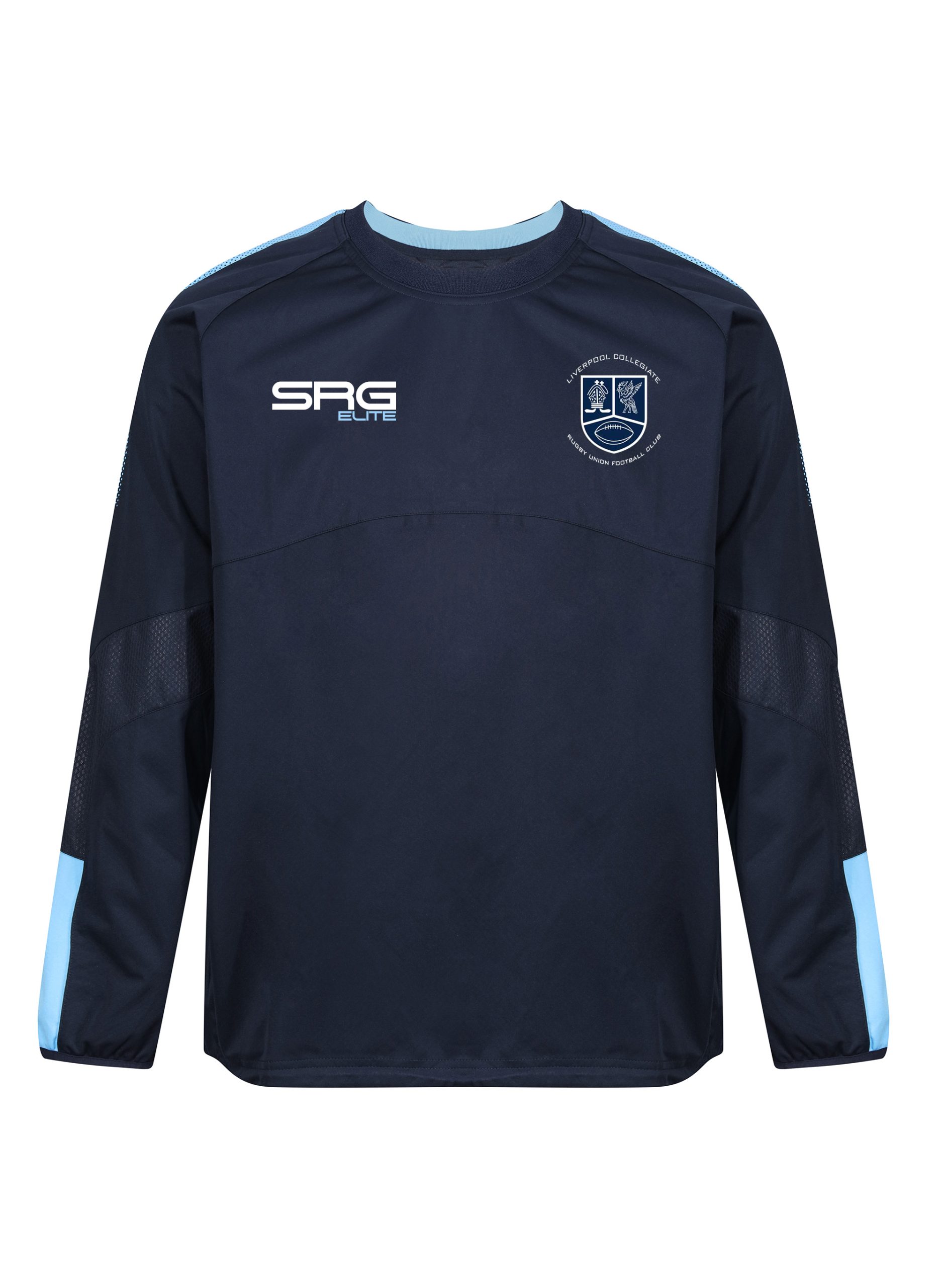 Liverpool Collegiate RUFC - EDGE PRO CONTACT TOP - NAVY/SKY - SRG Elite