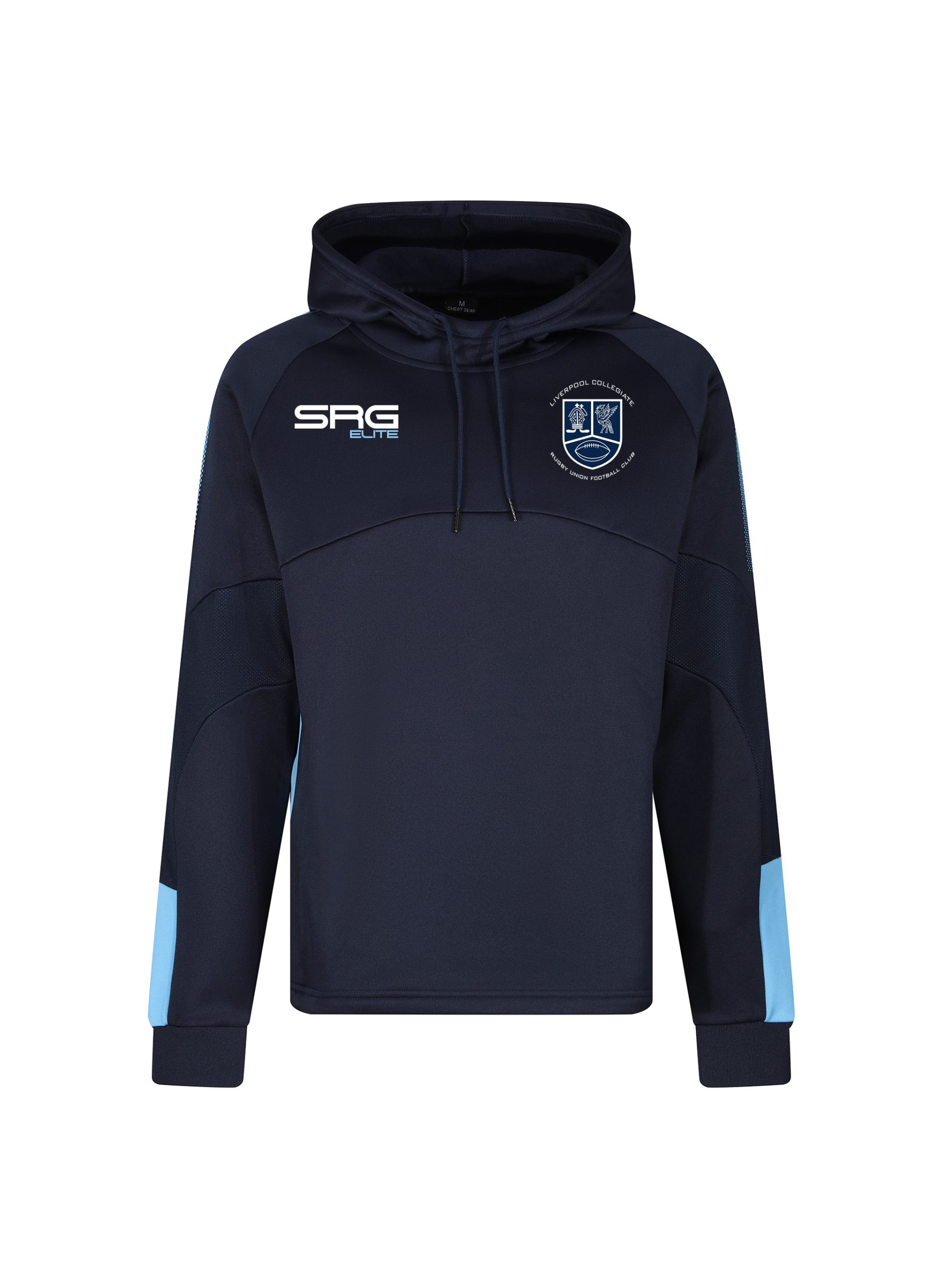 Liverpool Collegiate RUFC - EDGE PRO TECH POLY HOODIE - NAVY/SKY - SRG ...